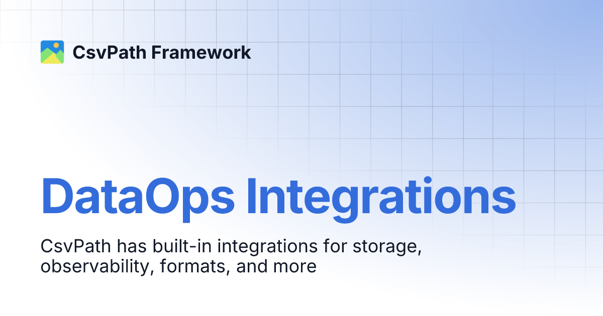 DataOps Integrations | CsvPath Framework