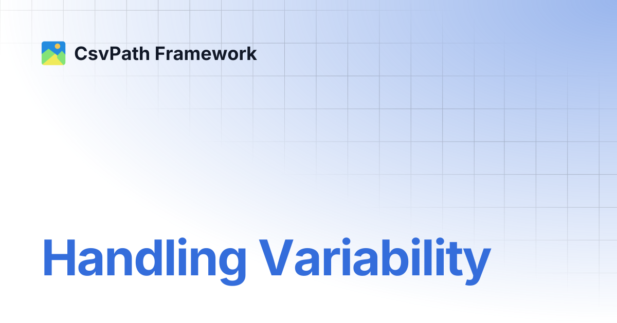 Handling Variability Csvpath Framework 2404